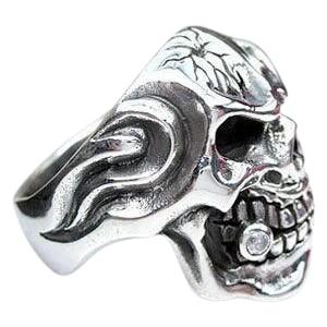 Ruby Red Eye Skull Ring