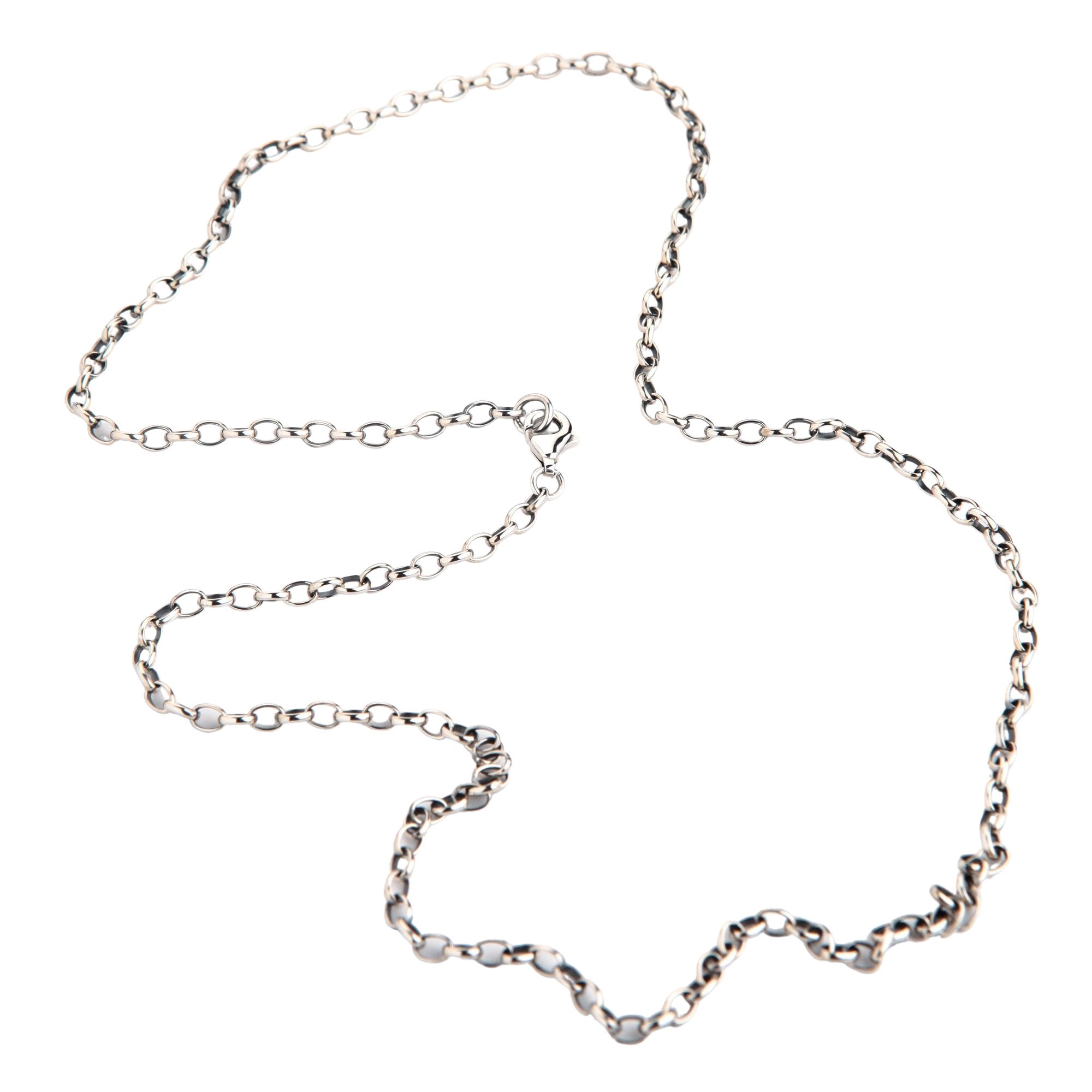 2mm loop silver necklace