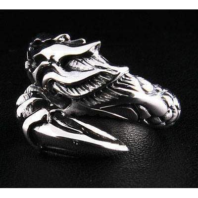 Sterling Silver Dragon Tattoo Gothic Ring