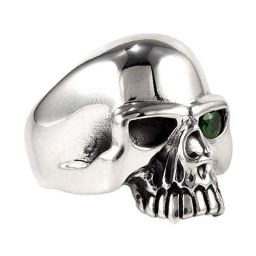 Emerald Skull Mens Ring