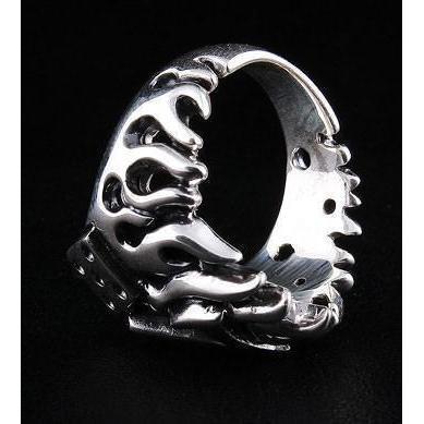 Sterling Silver Men's Flame Number 7 Ring