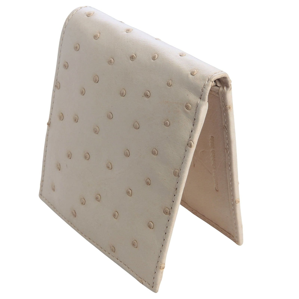Ivory White Genuine Ostrich Skin Leather Wallets