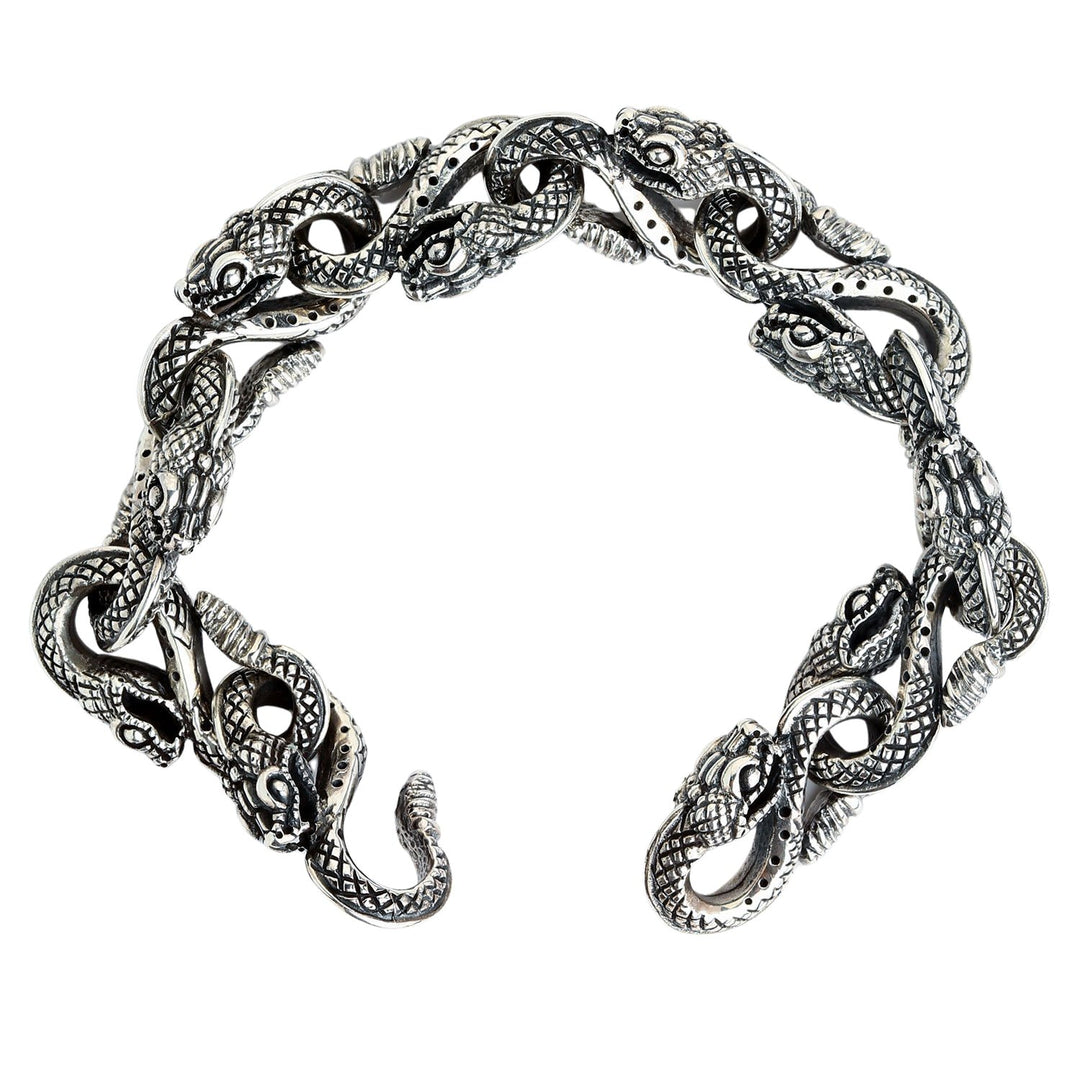 Sterling Silver Snake Head Bracelet